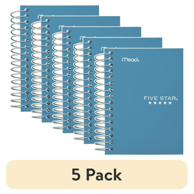 (5 pack) Five Star Fat Lil' Spiral Notebook, College Ruled, Tidewater ...