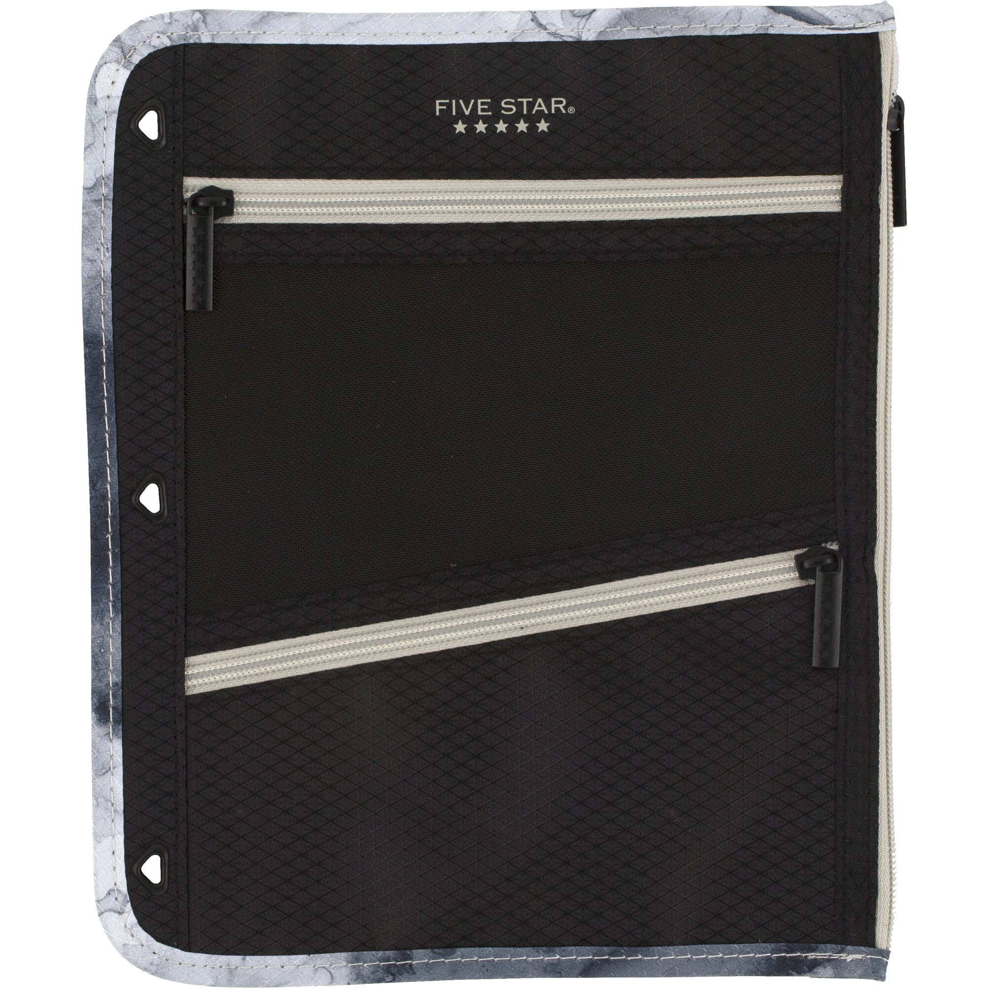 Five Star Flat Zipper Pencil Pouch, Black/Gray, 3 Pockets - Walmart.com