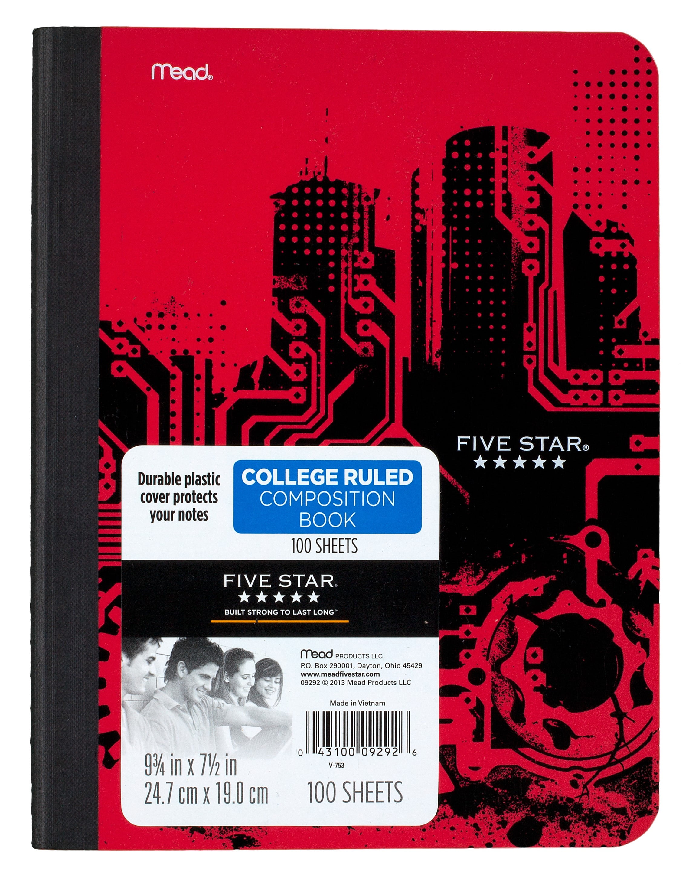 Five Star Graphic Composition Notebook 100ct CR Red Plaid Walmart five-star-graphic-composition-notebook-100ct-cr-red-plaid-walmart