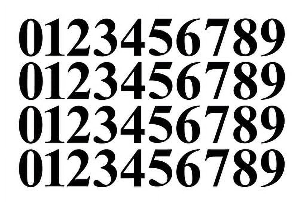 Five Star Graphics 0-9 Numbers Matte Black Vinyl Sticker Decals ...