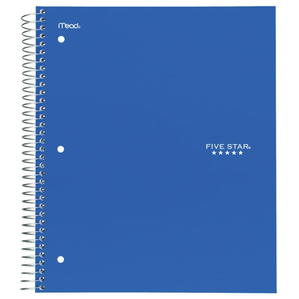 Five Star Notebook, 1 Subject, Wide Ruled, Cobalt Blue (72353 ...