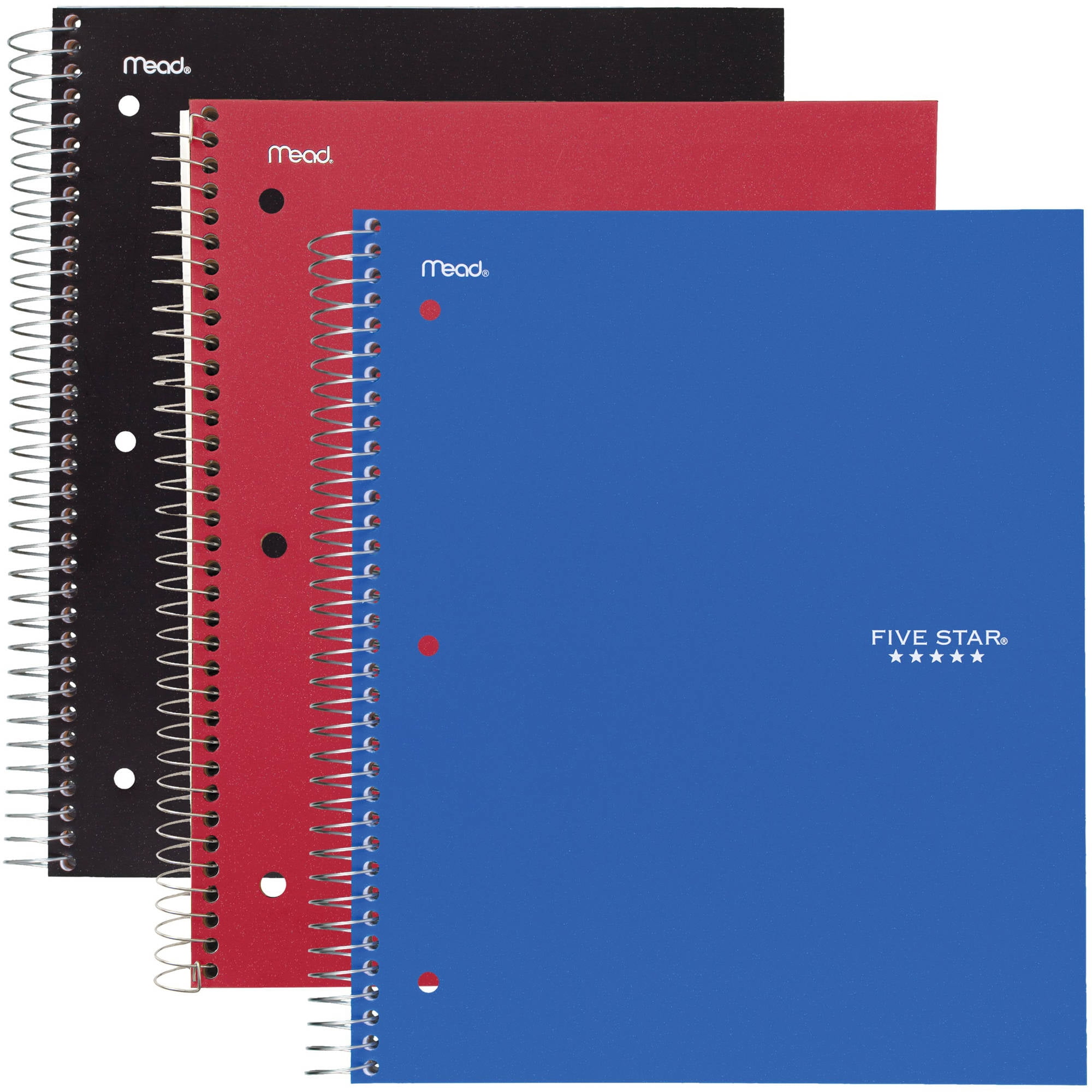 Five Star Notebook, 3-Subject, College Ruled, Assorted, 3 Pack (73393 ...