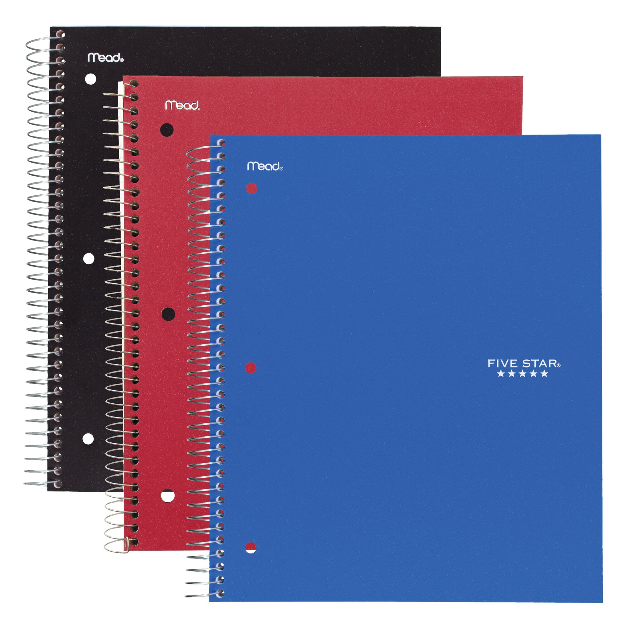 Five Star Notebook, 3-Subject, College Ruled, Assorted, 3 Pack (73393 ...