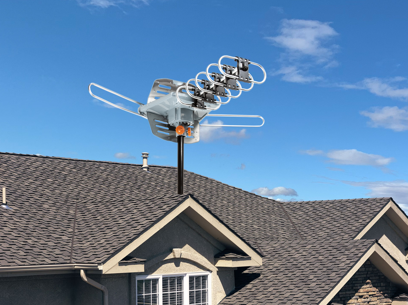 990 Mile HDTV Outdoor Amplified TV Antenna Digital HD 1080P 360 Rotor ...