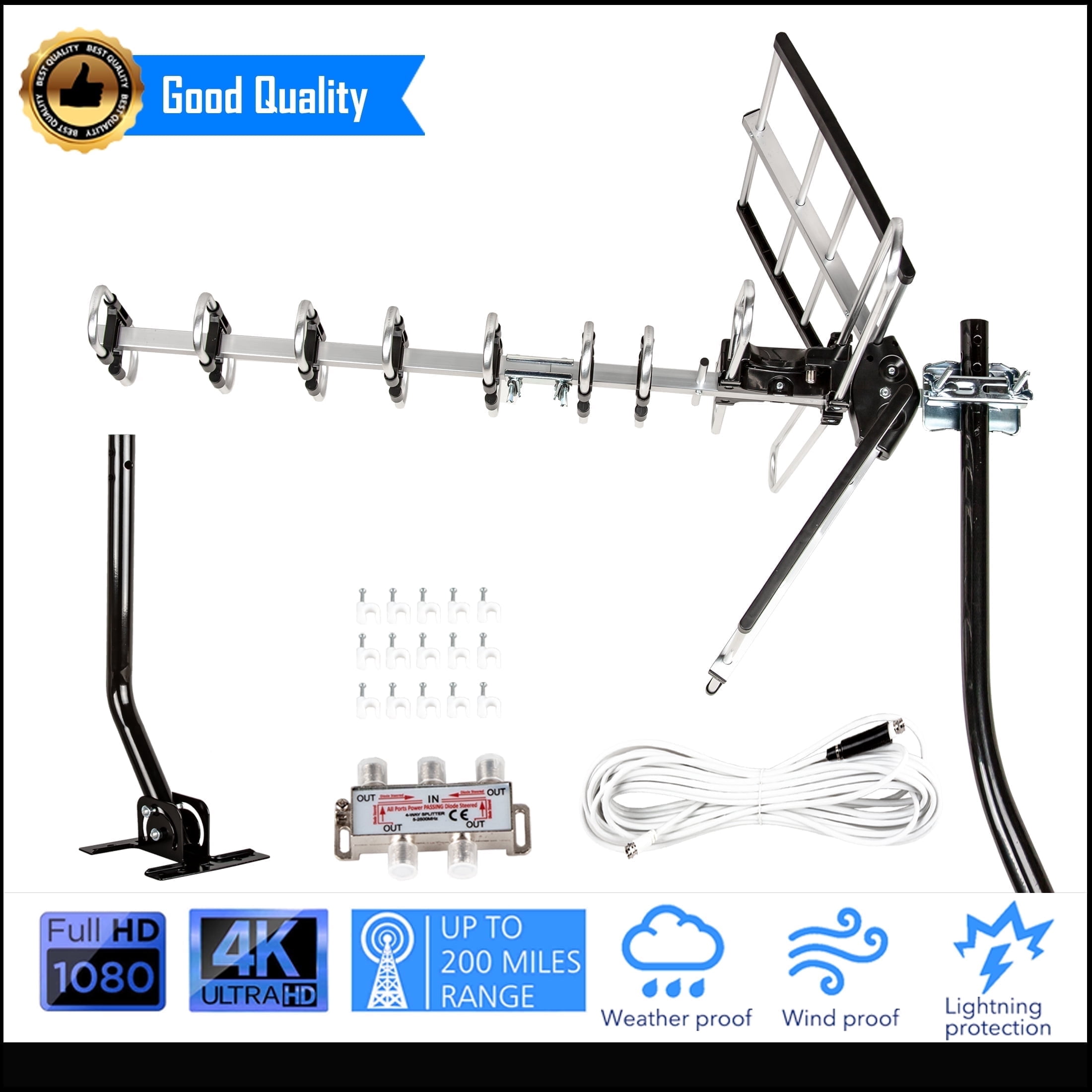 Free Shipping! Five Star Outdoor HDTV Antenna up to 200 mile Attic or ...