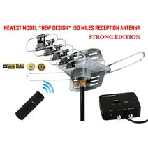Amplified HD Outdoor HDTV Antenna, 360-Degree Rotation, UHF/VHF/FM ...