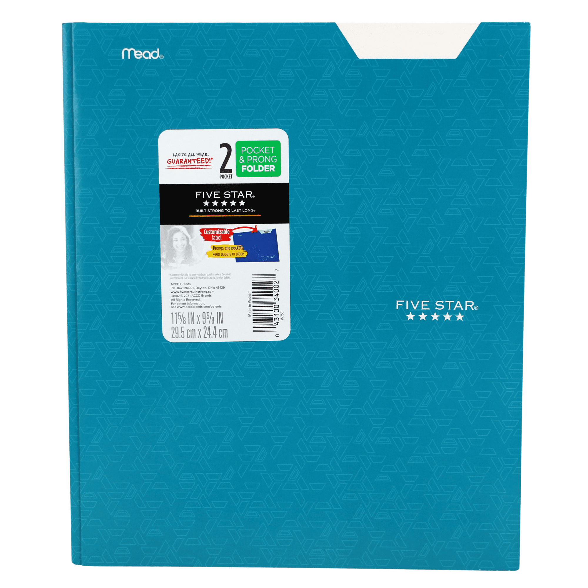 Five Star Pocket & Prong Paper Folder [Geometric Pattern]: 9 in. x 11 ...
