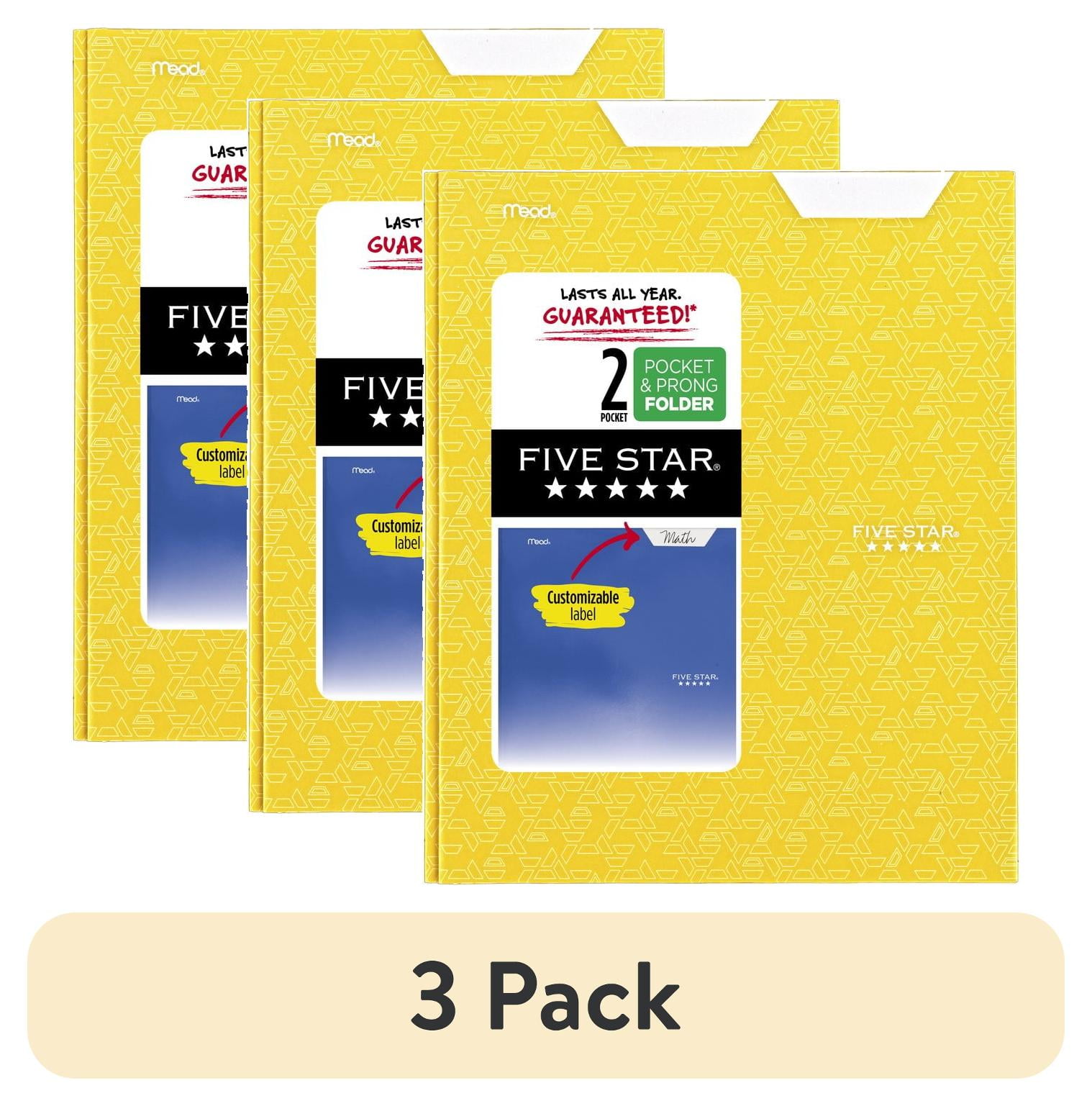 (3 pack) Five Star Pocket and Prong Paper Folder, Harvest Yellow ...
