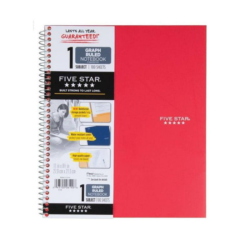 Five Star Wirebound Notebook, Subject, Wide Ruled Sheets,, 44% OFF