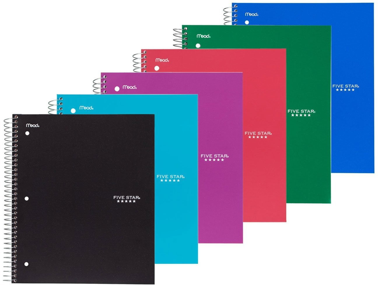 Five Star Spiral Notebook, 3 Subject, 150 College Ruled Sheets ...