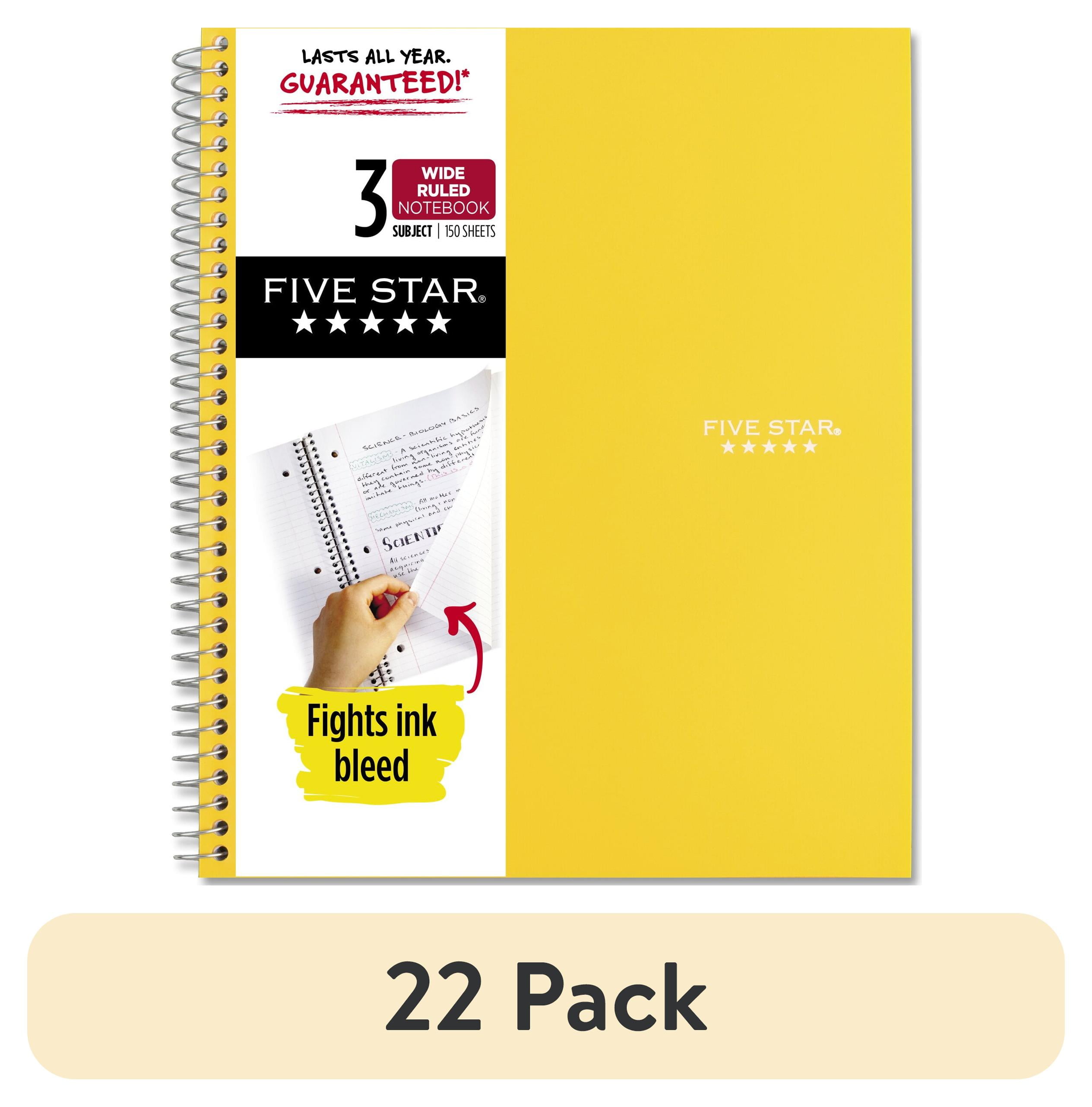 (22 pack) Five Star Spiral Notebook Plus Study App 3 Subject Wide Ruled ...
