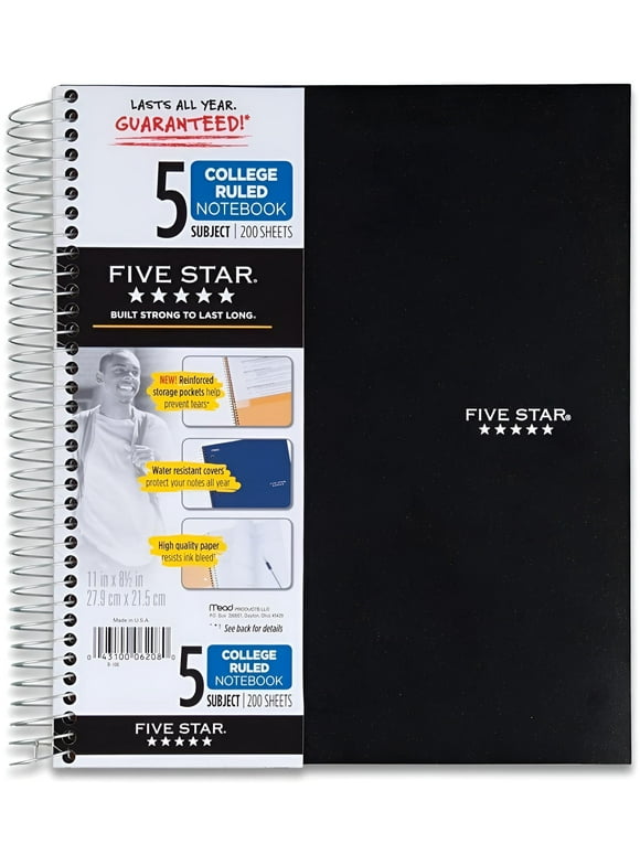 5-Subject Spiral Notebooks in Spiral Notebooks - Walmart.com