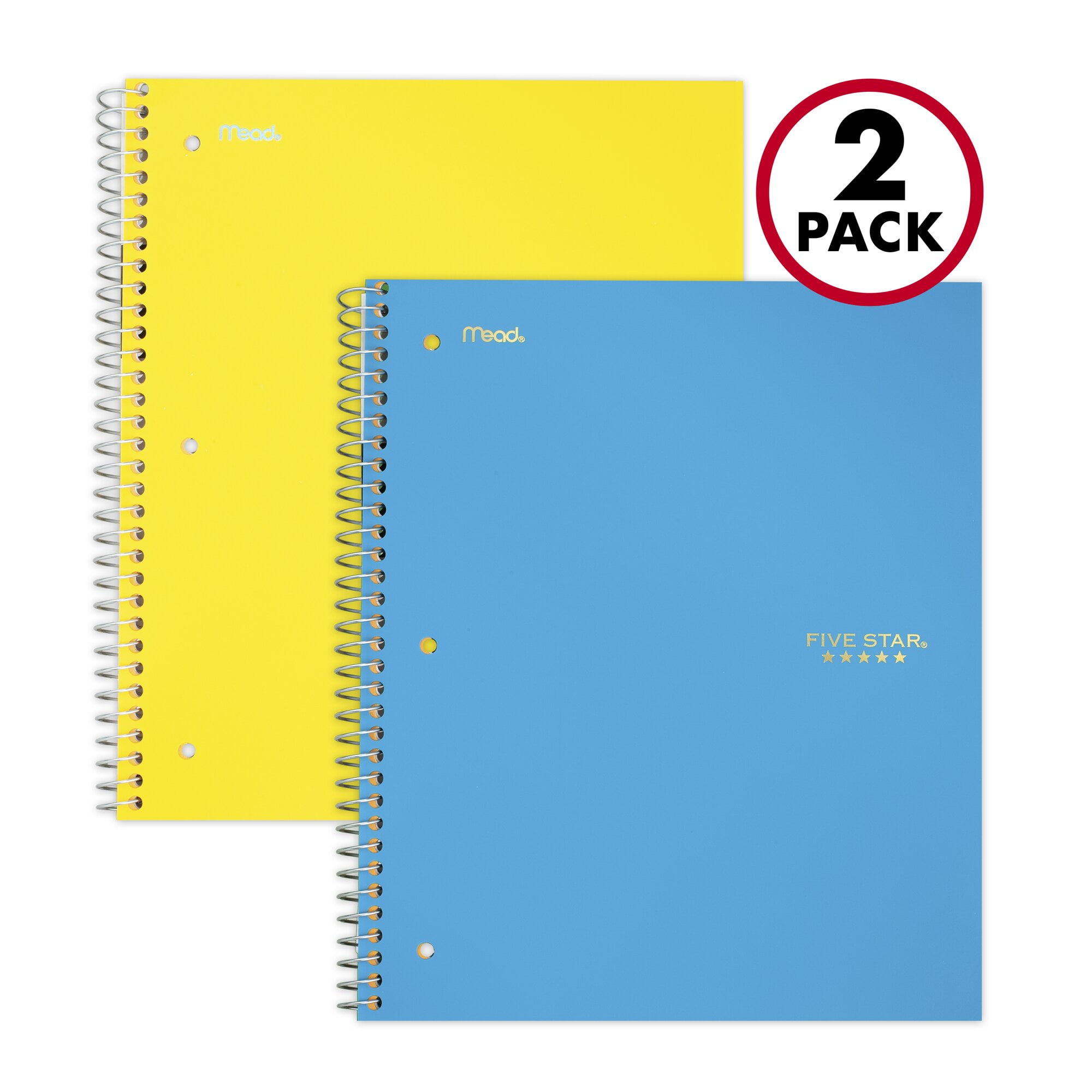 Five Star Spiral Notebooks, 5 Subject, College Ruled Paper, 200 Sheets ...