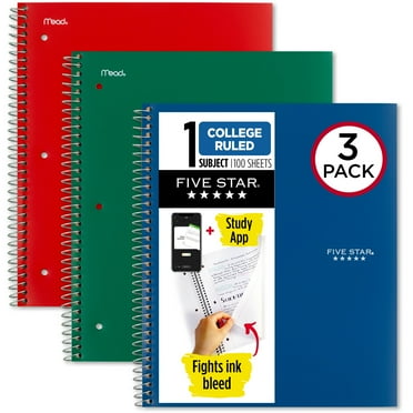 Five Star 11" Composition Book with Pocket: 80ct, CR, Red - Walmart.com