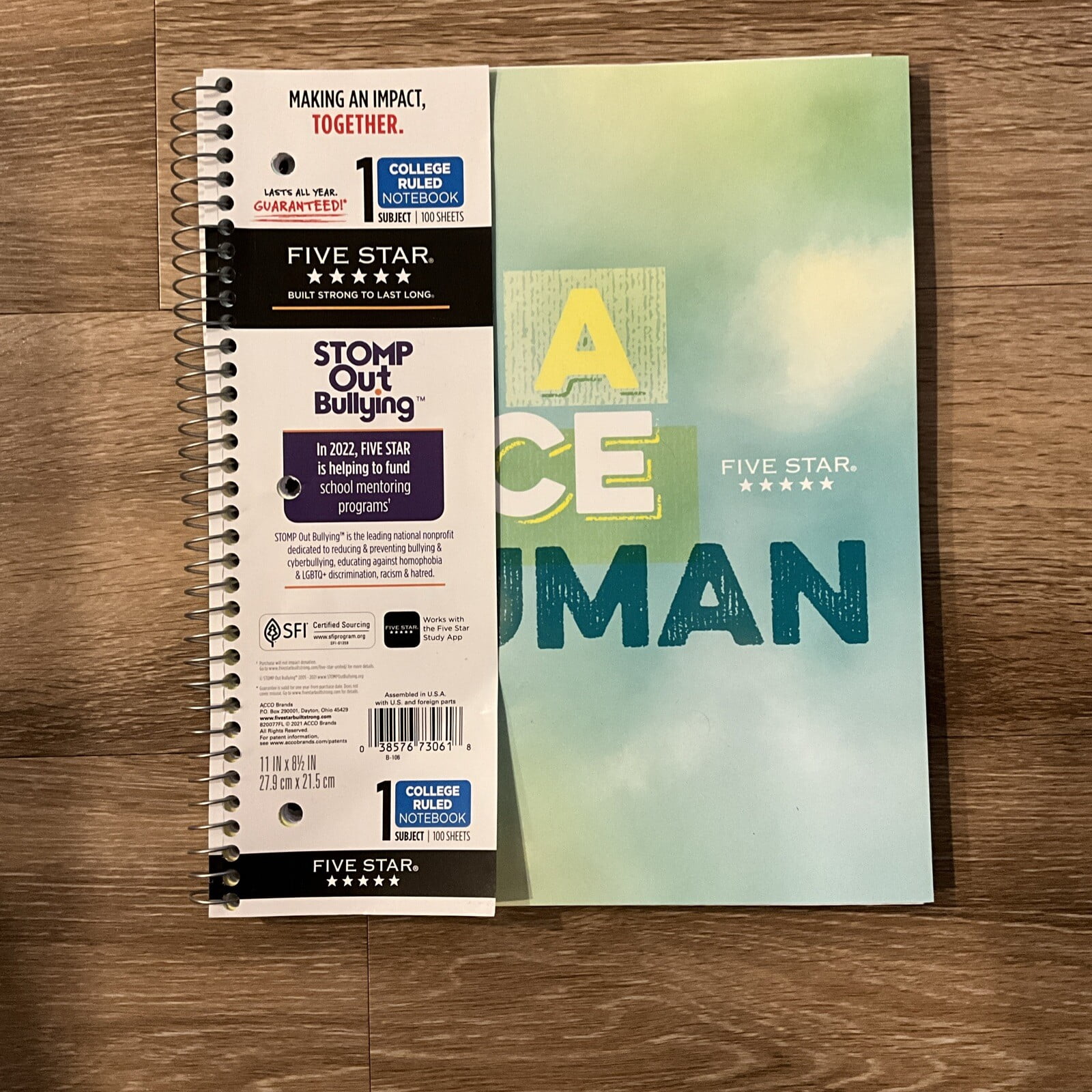 Five Star Stomp Out Bullying College Ruled Notebook, 11 in x 8 1/2 in ...