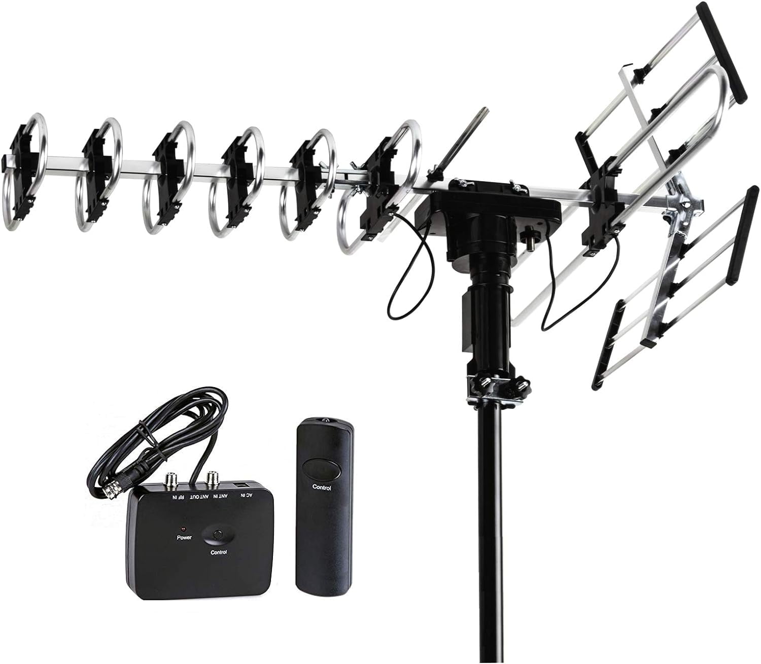 Five Star TV Antenna Outdoor Up to 200 Miles Long Range with Motorized ...
