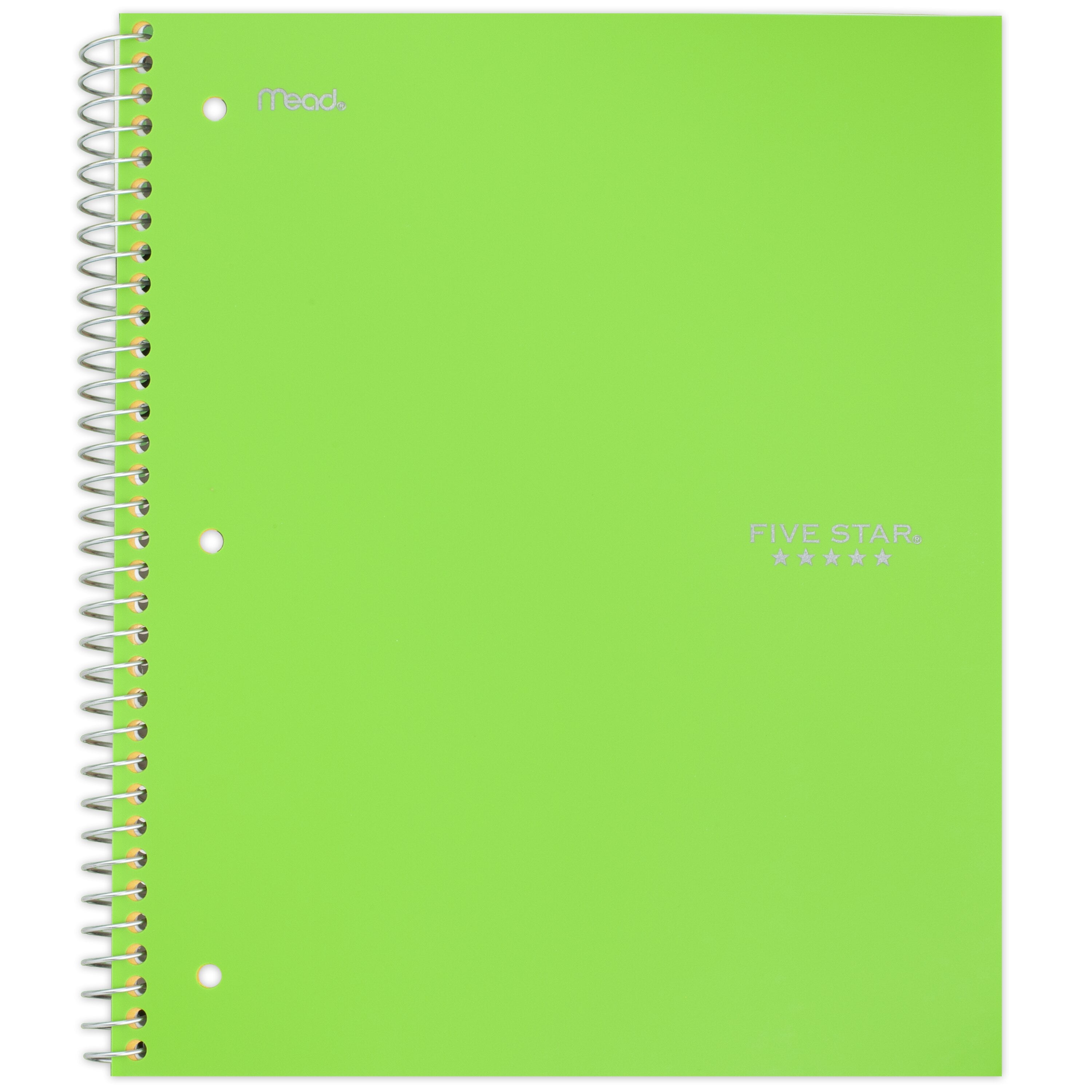 Five Star Trend Notebook, 3 Subject, Wide Ruled, Lime (73190) - Walmart.com