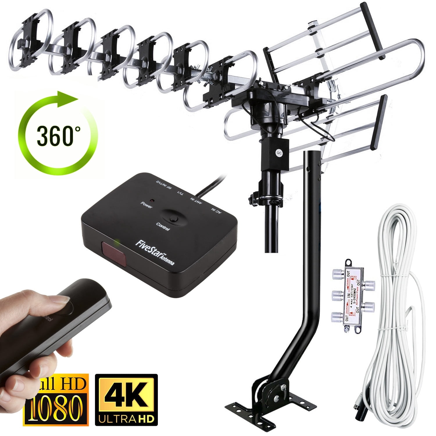 Pre-Owned Five Star Outdoor Antenna Motorized Rotation Infrared Remote ...