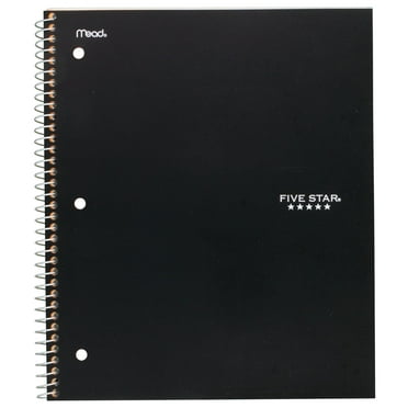 Five Star Single Subject Spiral Notebook with Pockets, College Ruled ...