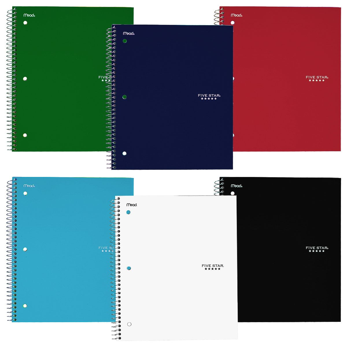 Five Star Wirebound Notebook, 3-Subject, 150 College Ruled Sheets ...