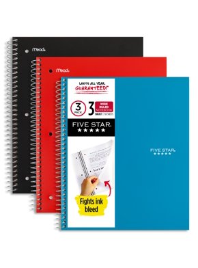 3-Subject Spiral Notebooks in Spiral Notebooks - Walmart.com