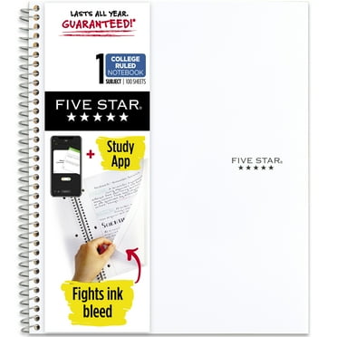 Five Star 11" Composition Book with Pocket: 80ct, CR, Red - Walmart.com