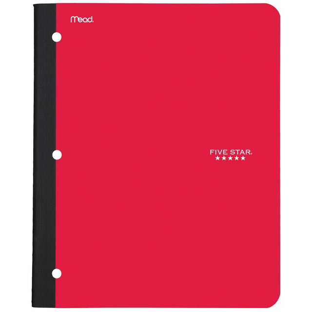 Five Star Single Subject Wireless Notebook with Plastic Cover, College ...