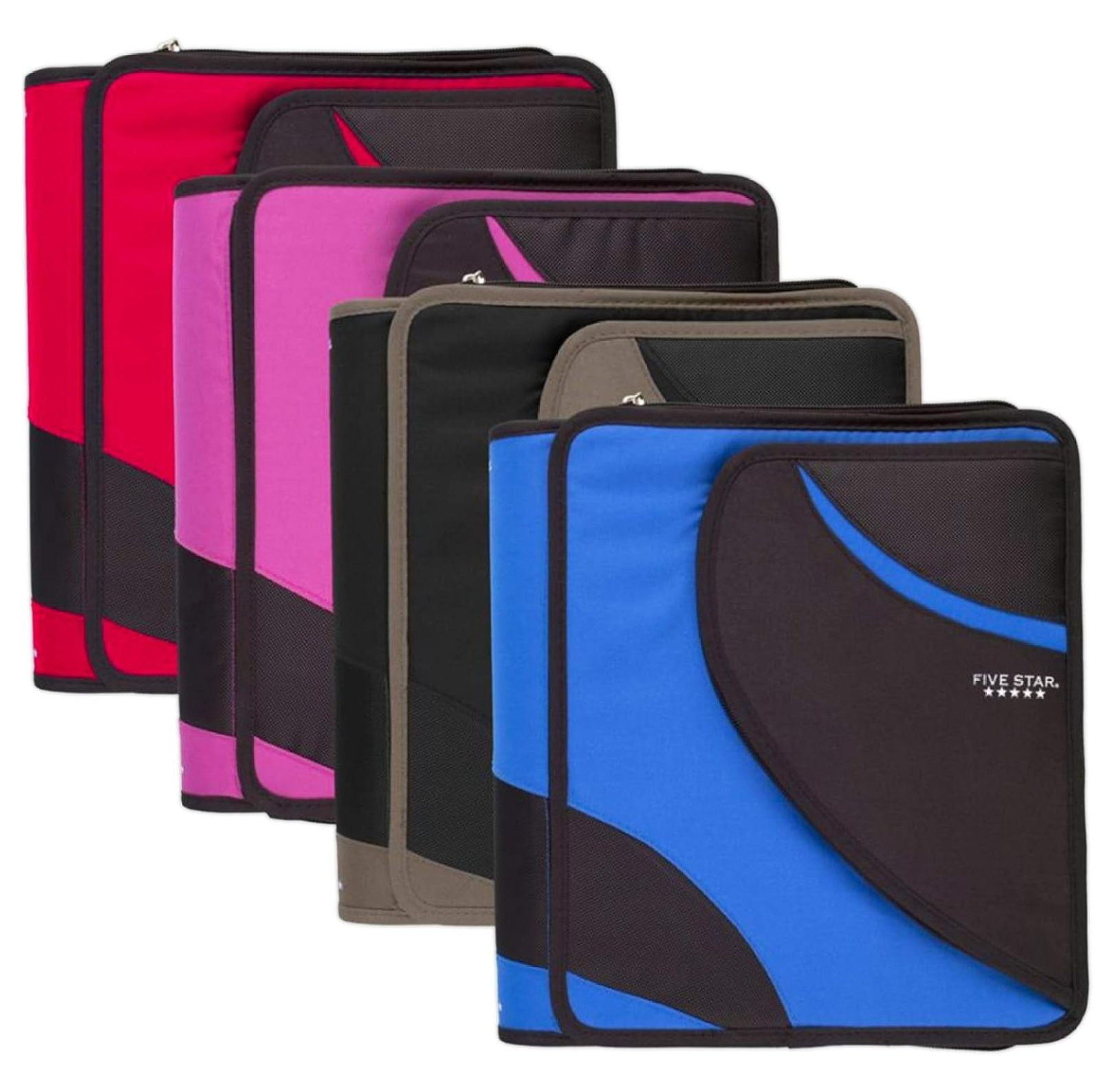 Five Star Zipper Binder, 8 1/2" x 11", 1 1/2" Rings, Assorted Colors ...