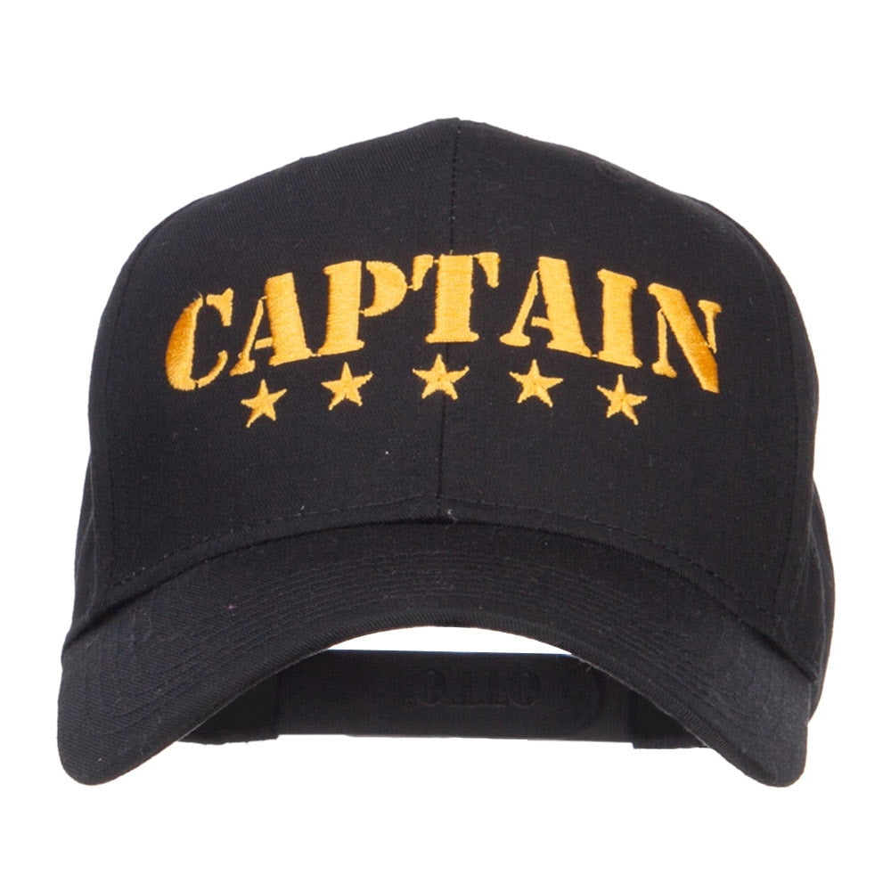 Five Stars Captain Embroidered Cap - Black OSFM - Walmart.com