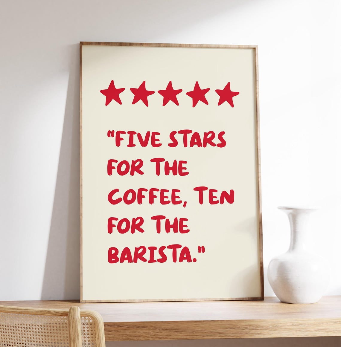 Five Stars For The Coffee Ten For The Barista Print, Barista And Cafe ...