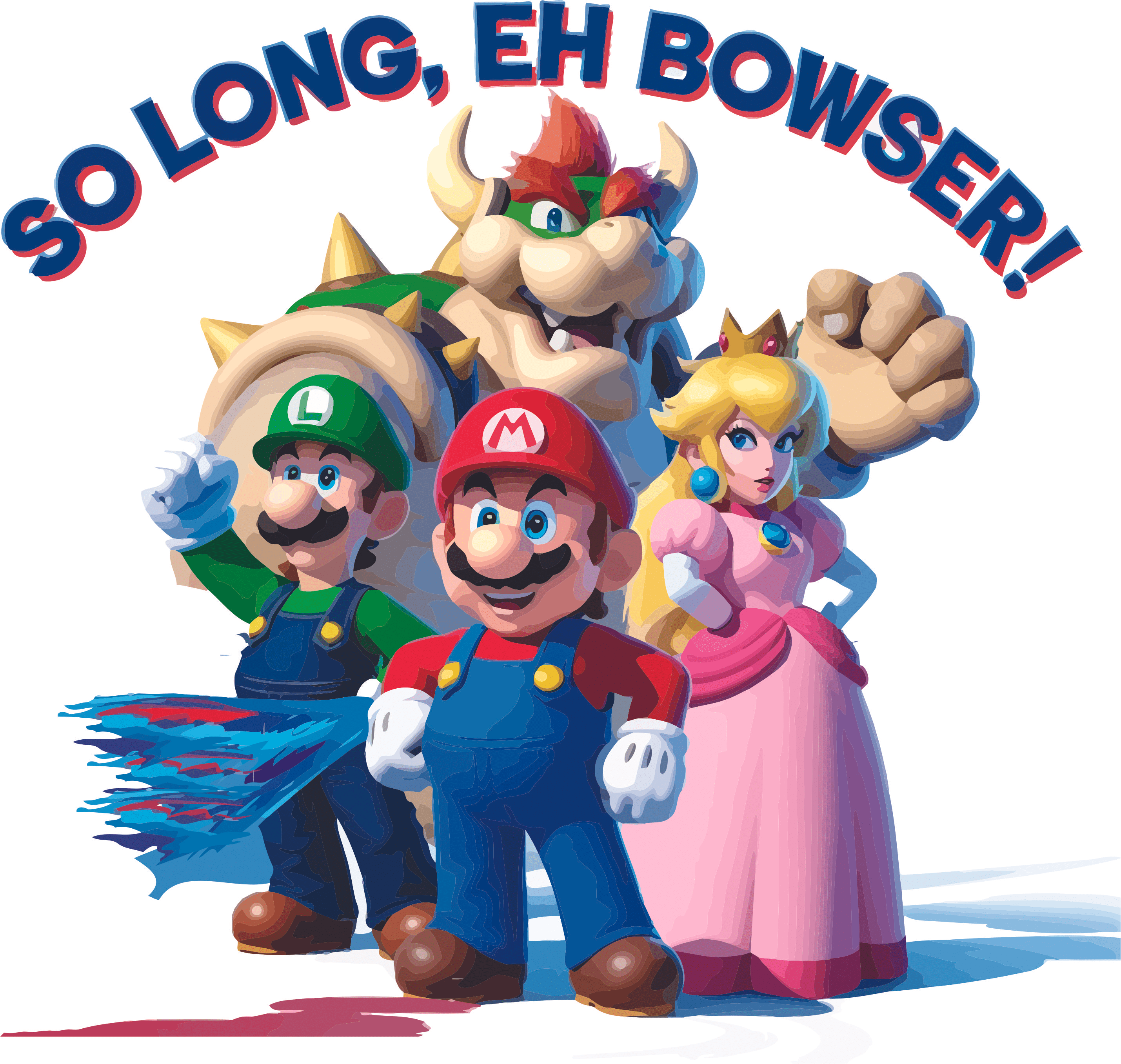 So Long Eh Bowser Adventurous Cartoon Toad Video Game Friends Luigi ...