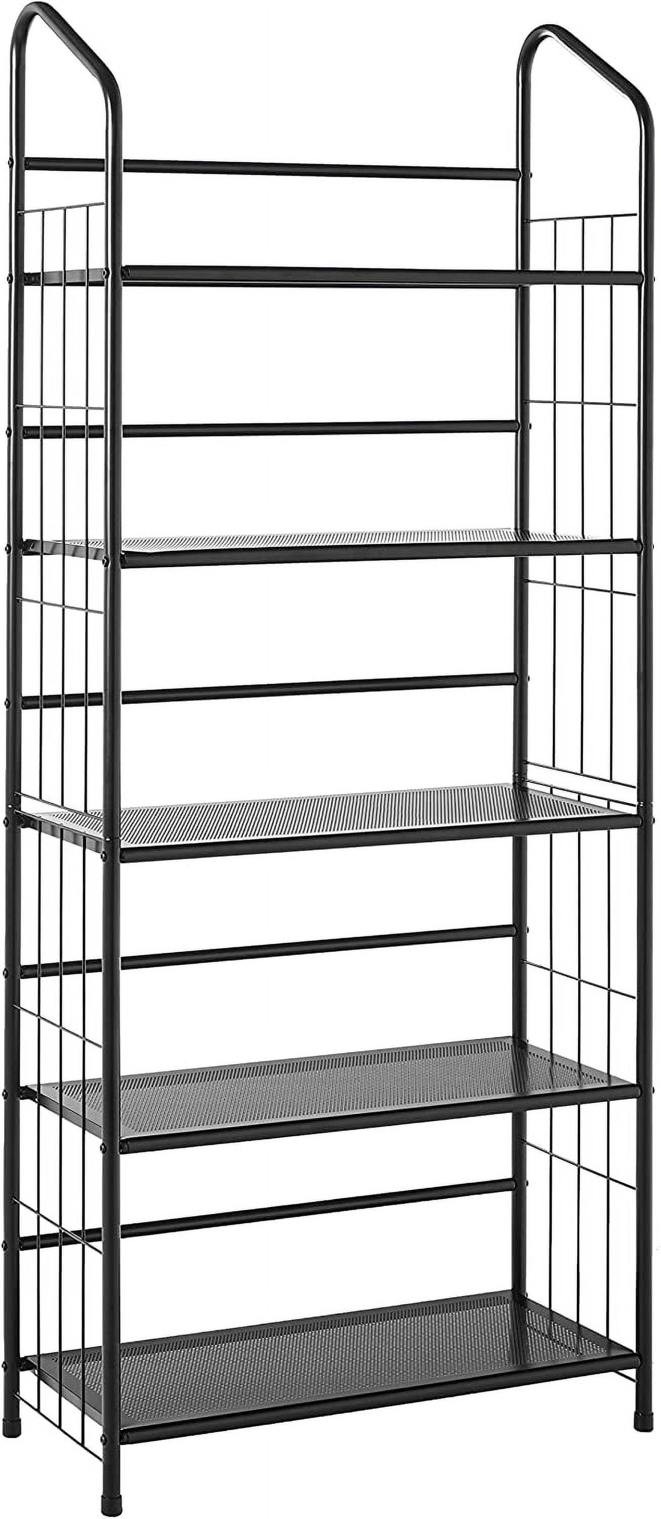 Five Tier Metal Book Rack,Black - Walmart.com