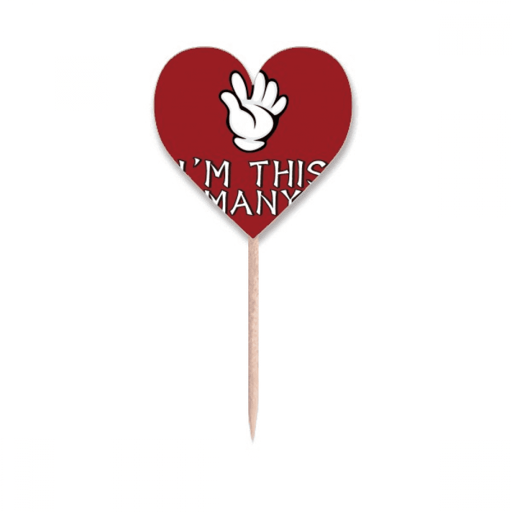 Five Years Old Numbers Art Deco Fashion Toothpick Flags Heart Lable ...