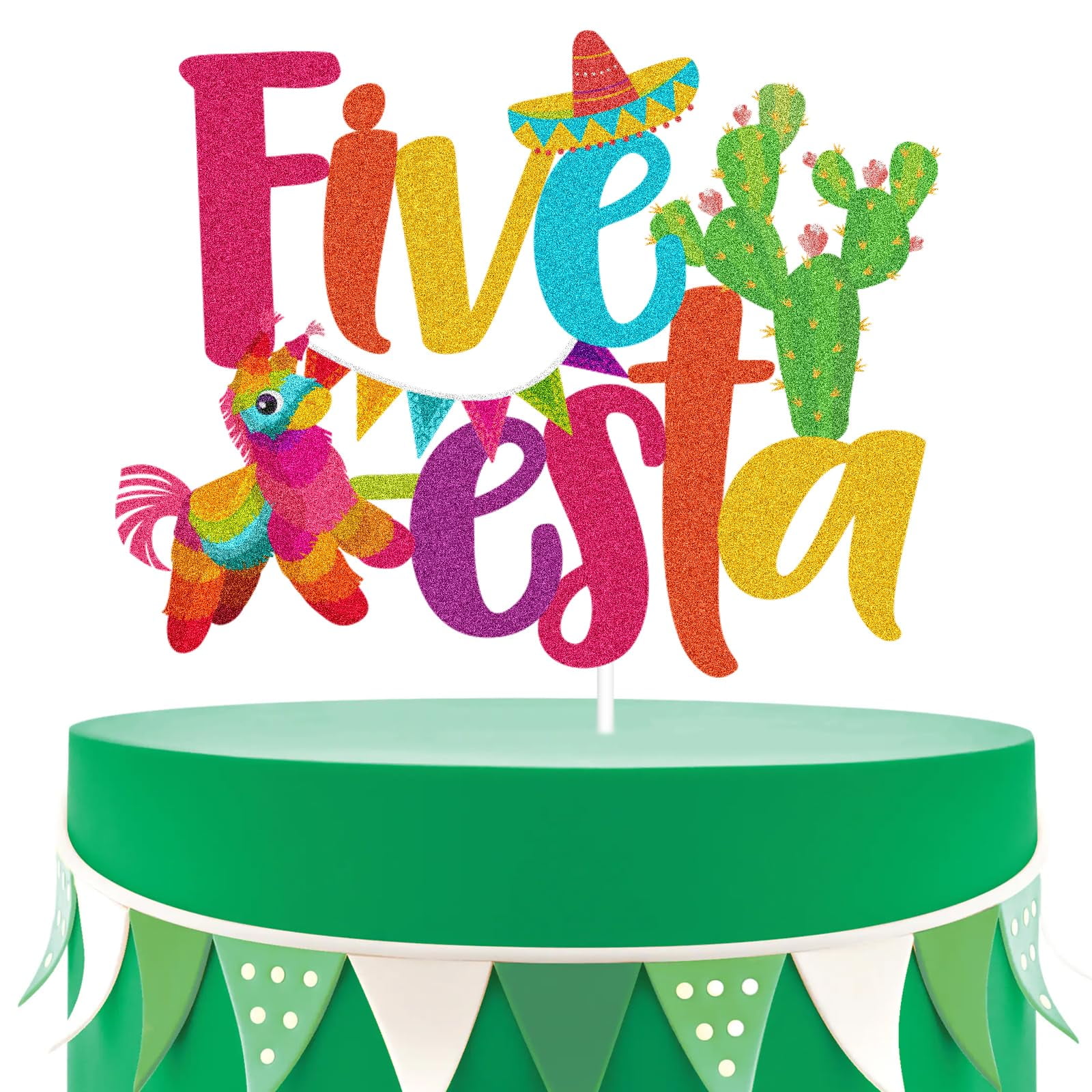 Five-esta Happy 5thTRDN Birthday Cake Topper - Mexican Fiesta Themed ...