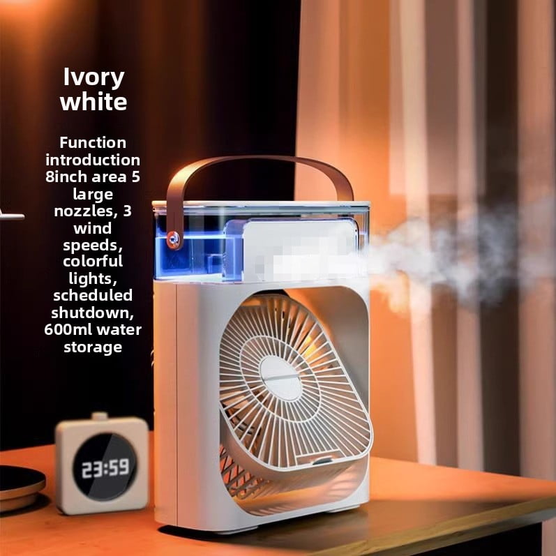 Five-hole humidifying fan, 180 ° wide-angle air supply, three-speed ...