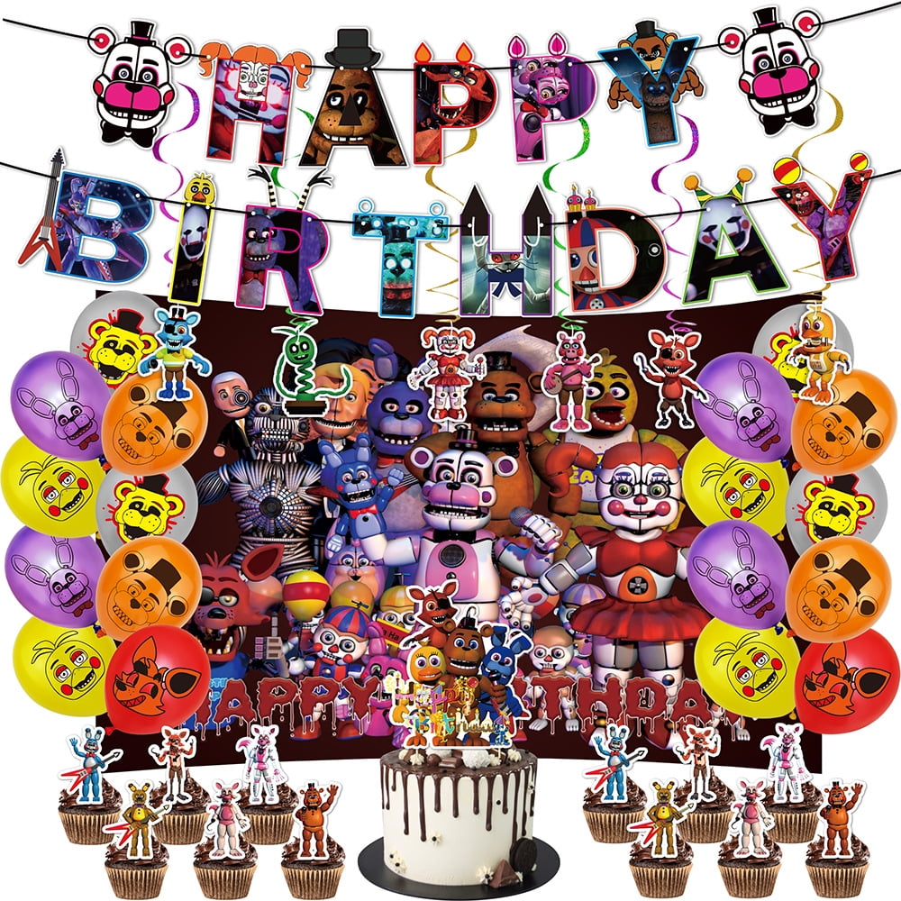 Five nights Birthday Party Decorations Freddy's Balloons Fnaf Cake ...