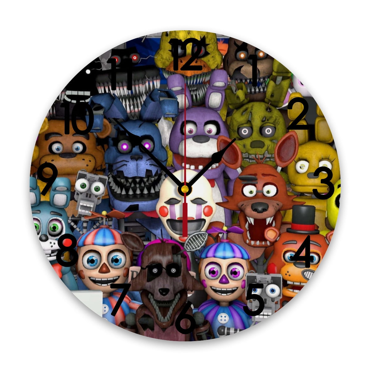 Five nights at freddy's Wall Clock Silent Non-Ticking 12" Premium ...