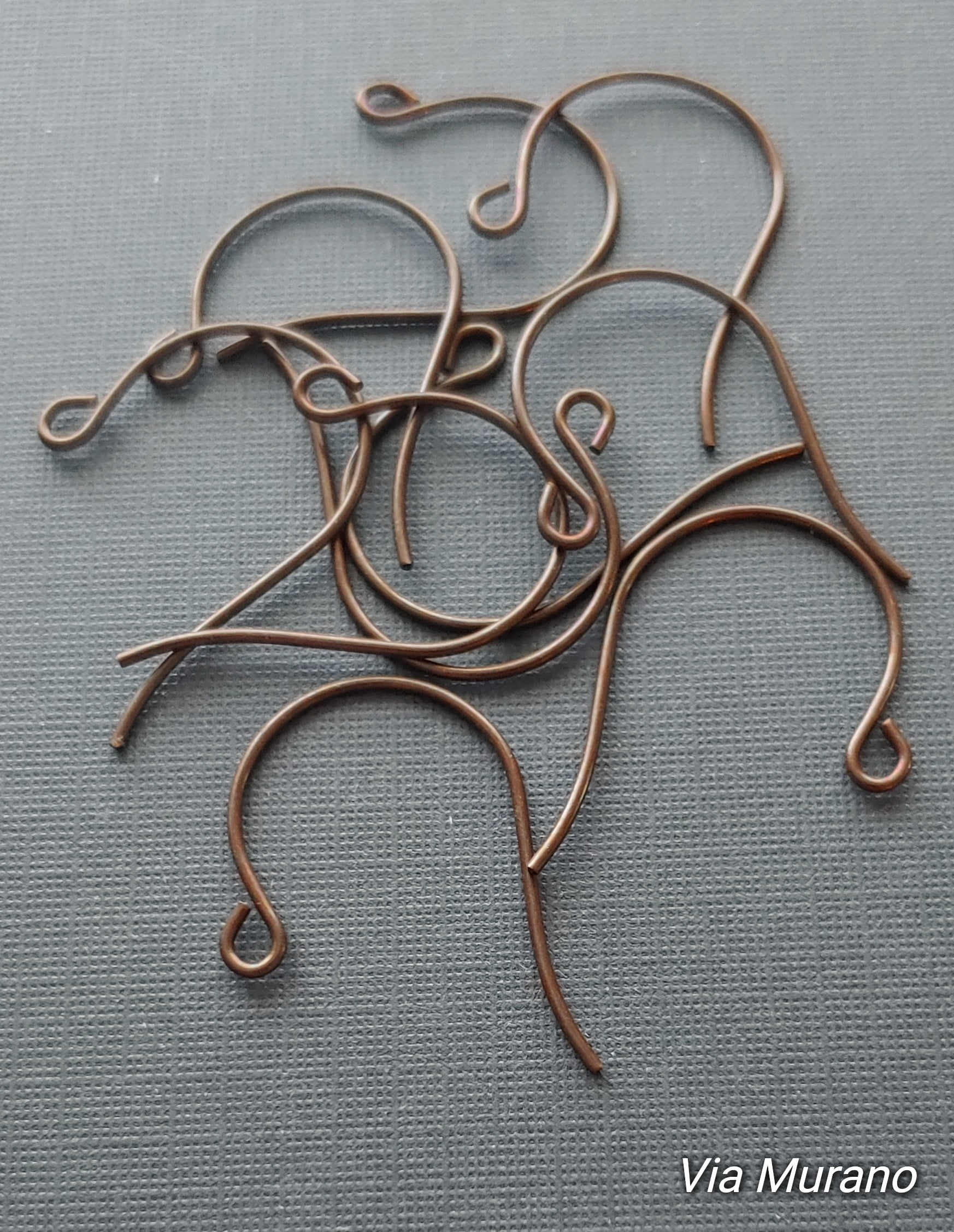 Five pairs of antique bronze Chocolate DuroPlate earwires approximately ...