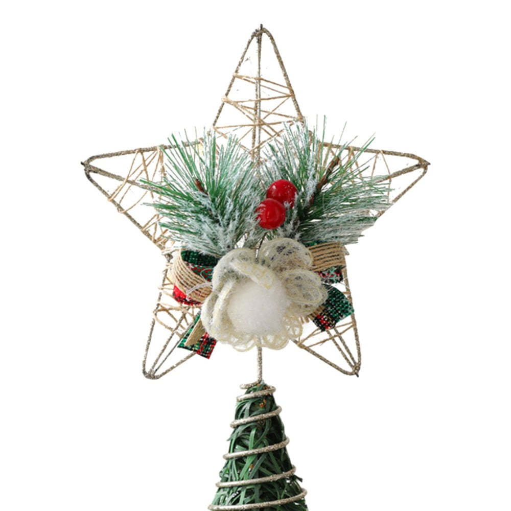 Five-pointed Star Tree Topper Golden Star Christmas Holiday Tree Topper ...