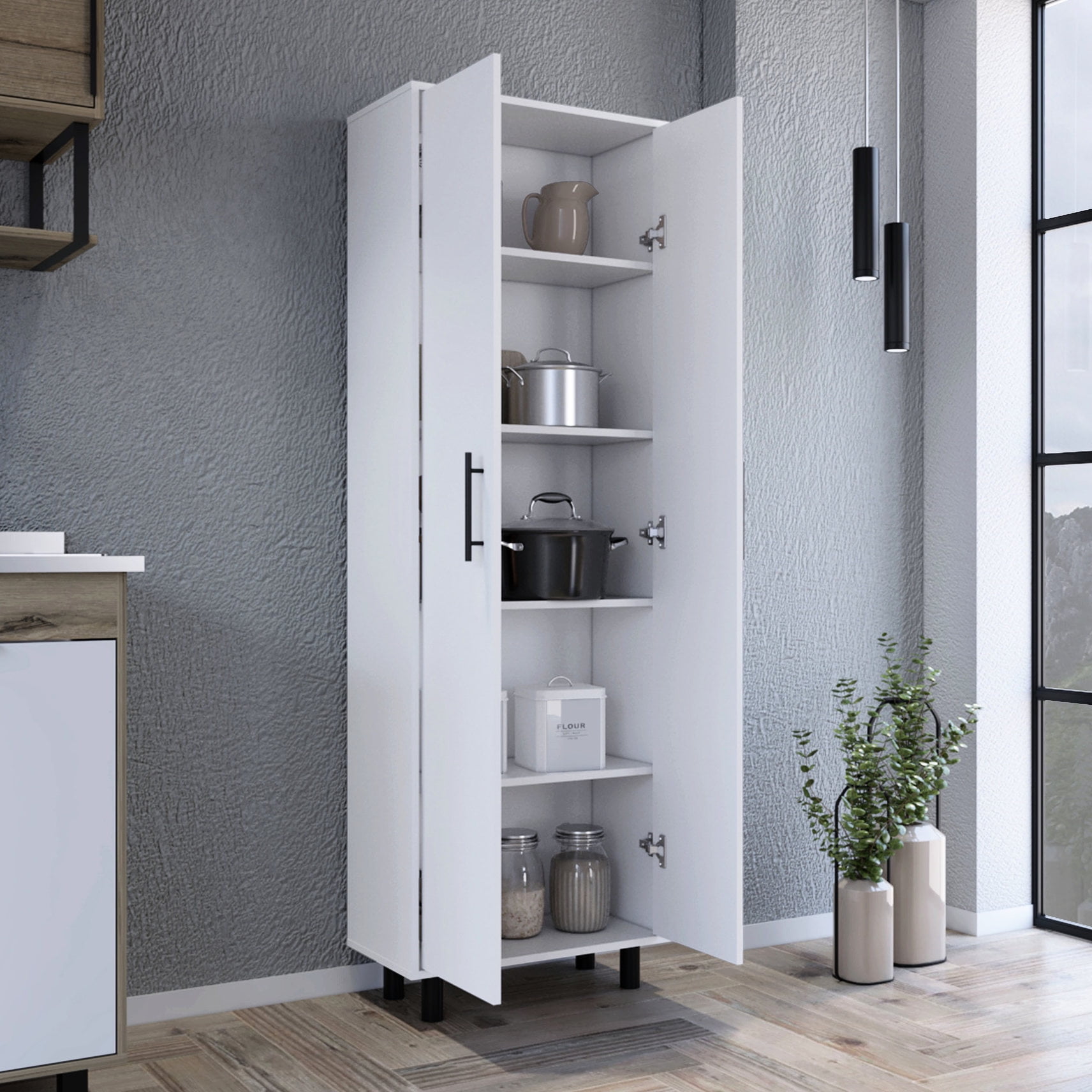 Five - shelf particle board storage, white / Keep home spaces tidy ...