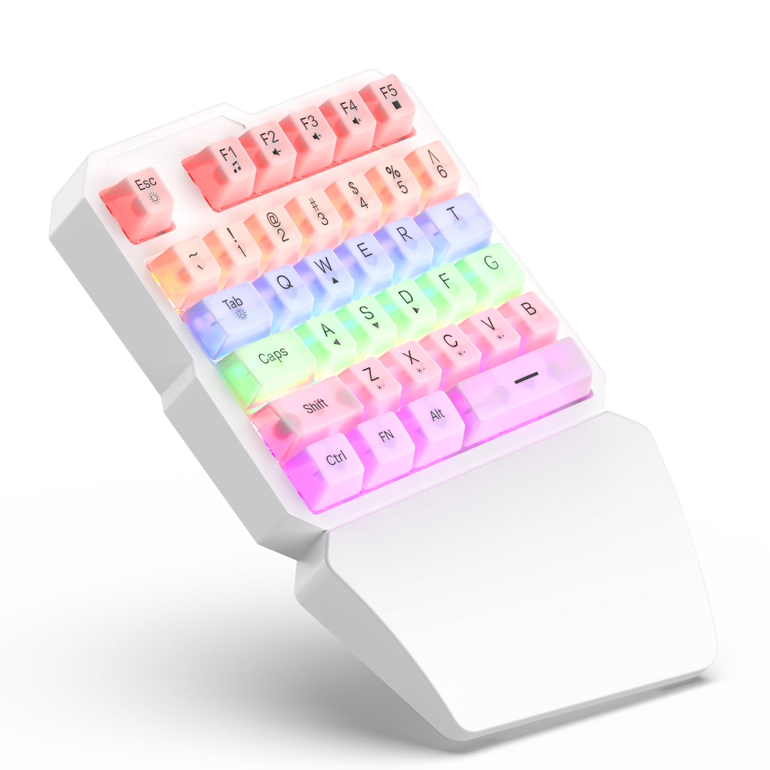 FiveBox Wired One-Handed RGB Mechanical Gaming Keyboard, 35 Keys Type-C ...