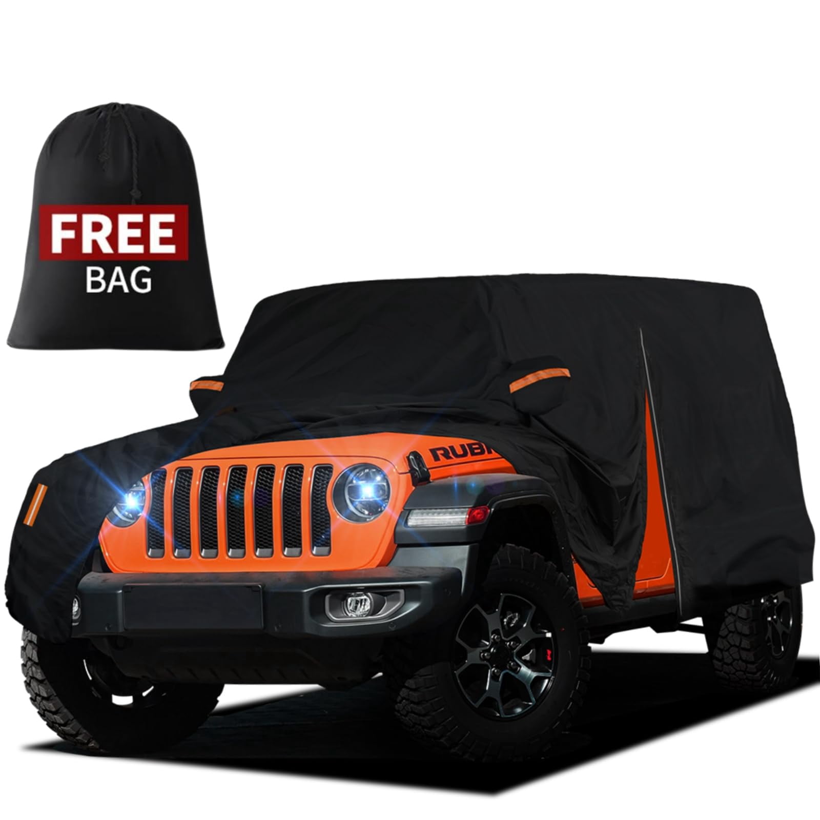 FiveFox Waterproof Car Cover RRF12 for Jeep Wrangler 2 Door 1987-2024 ...