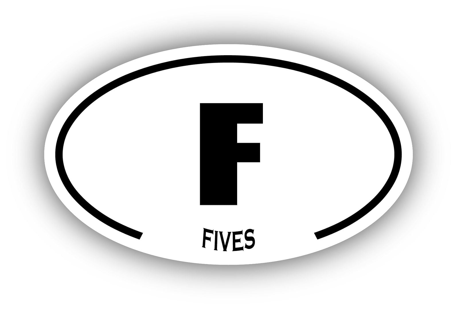 Fives F Oval Bumper Sticker 3M Vinyl Decal 3 in x 5 in - Walmart.com