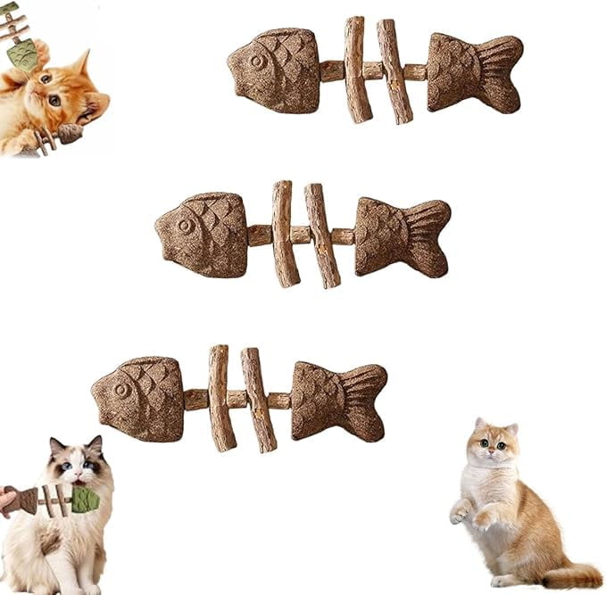 Fix Cat Dental Health, Natural Dental Chew for Cats, Fishbone Shape Cat ...