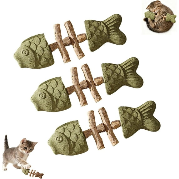 Fix Your Cat’s Dental Health, Creative Fish Bone Cat Toy with Catnip ...