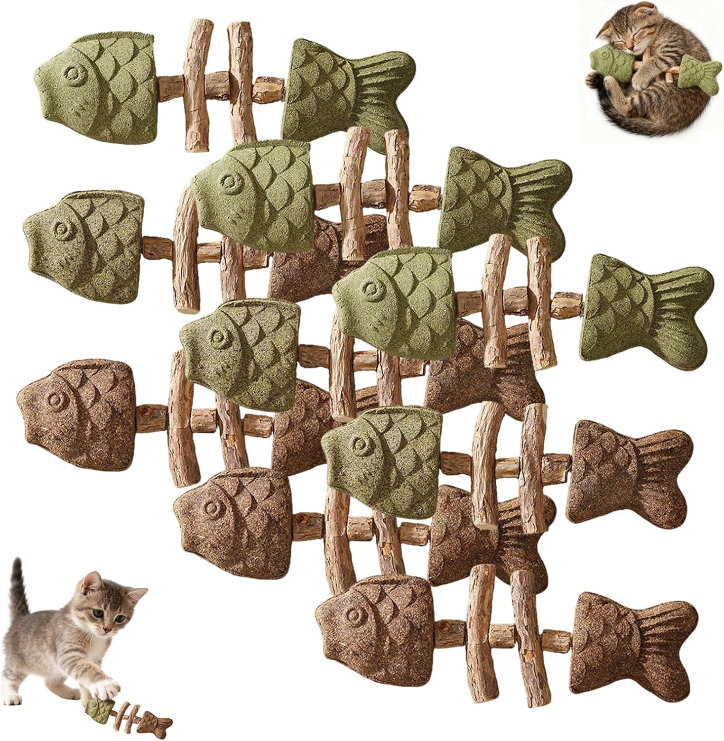 Fix Your Cat’s Dental Health, Creative Fish Bone Cat Toy with Catnip ...