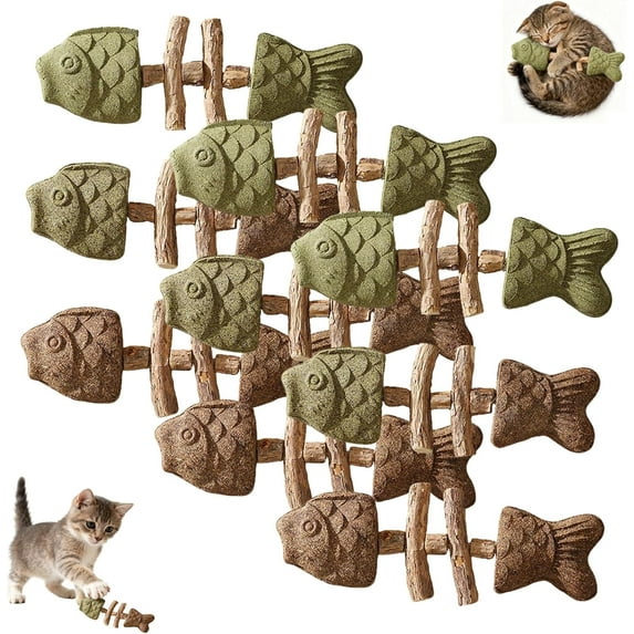 Fix Your Cat’s Dental Health, Creative Fish Bone Cat Toy with Catnip ...