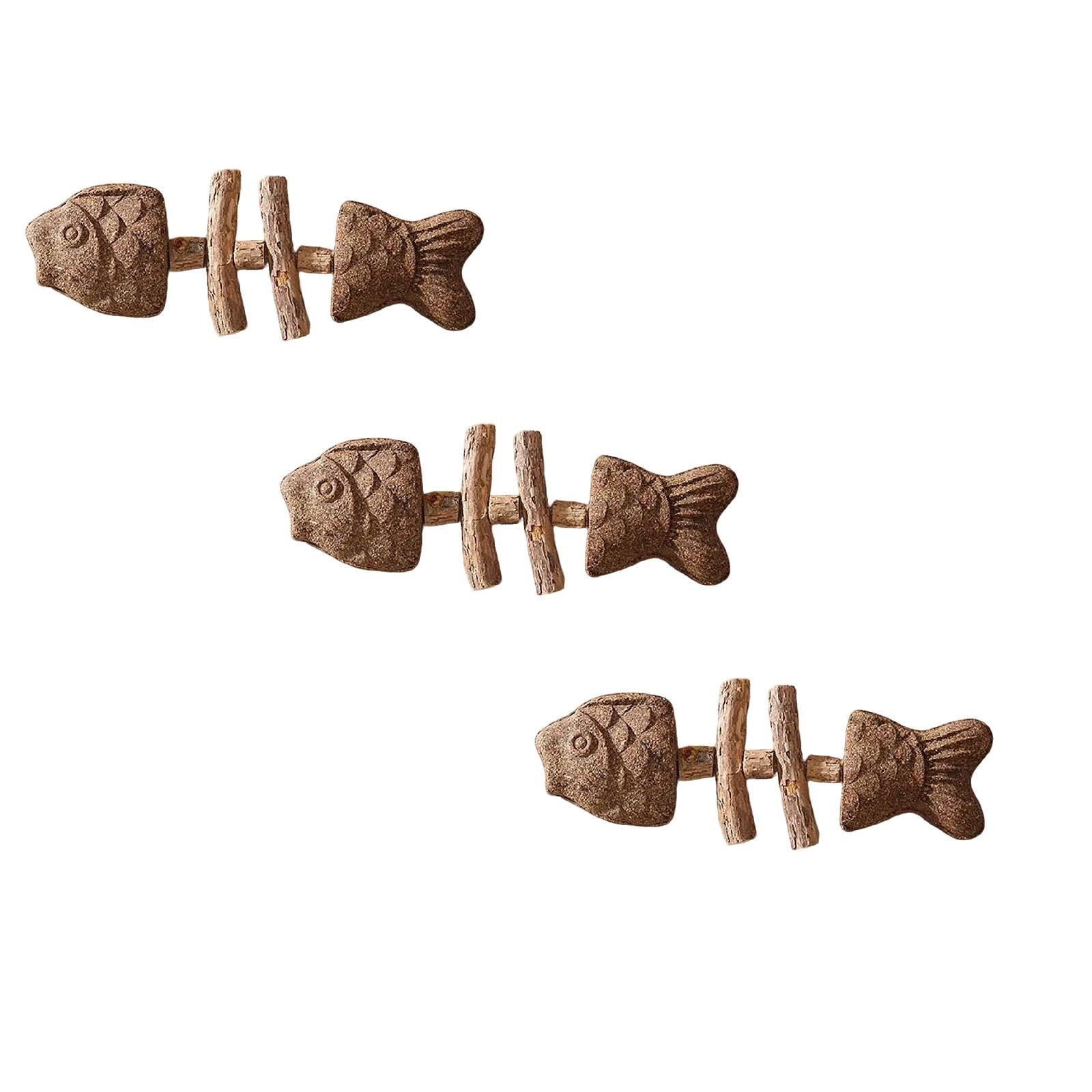 Fix Cat’s Dental Health Creative Fish Bone Cat Toy Durable Feline Tooth ...
