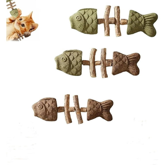 Fix Your Cat’s Dental Health, Creative Fish Bone Cat Toy – Wooden ...
