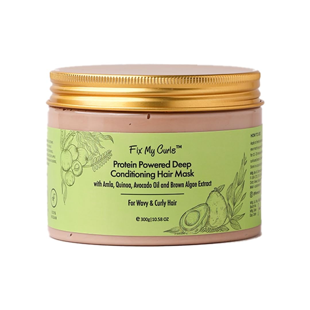 Fix My Curls Protein Powered Deep Conditioning Mask | Avocado Oil, Amla ...